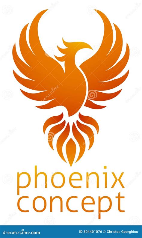 Phoenix Fire Bird Rising Wings Spread Eagle Stock Illustration Illustration Of Mascot Coat