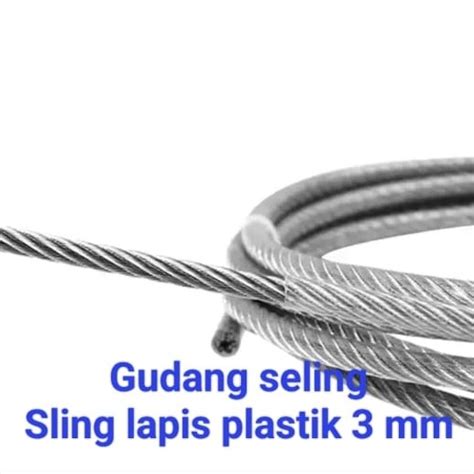 Jual Kawat Sling Baja Lapis Plastik 3mm Kawat Seling Lapis Plastik