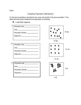 Results For POPULATION DISPERSION WORKSHEET TPT