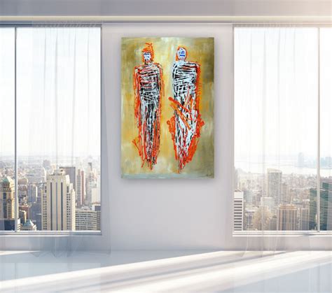 abstrakte Menschen Figuren figurative Bilder Bunt Gemälde kaufen