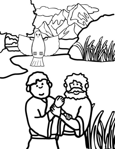 Coloriage Fête du Baptême de Jésus Christ télécharger et imprimer