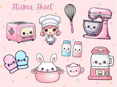 Kawaii Kitchen Clipart 50 Cute Kitchen Tools Cooking And Baking