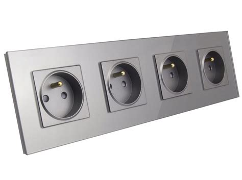 Gniazdo Gniazdko Elektryczne Poczw Rne Szklane Szare B Line