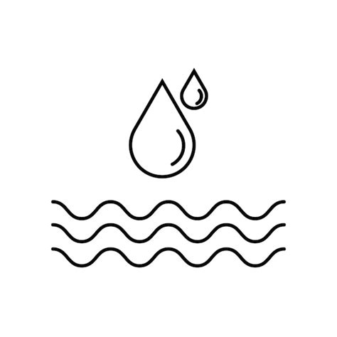 La línea de la ola de la gota de agua el vector del icono de la gota de