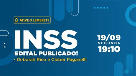 Live Concurso INSS Edital Publicado YouTube