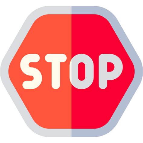 Stop Sign Basic Rounded Flat Icon