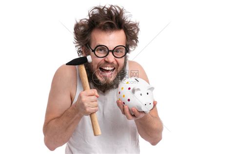 在白色背景下被隔离省钱的概念男即高清图片下载 正版图片503674634 摄图网