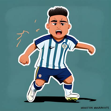 Character soccer ballon Lautaro Martínez face Toon style Arthub ai
