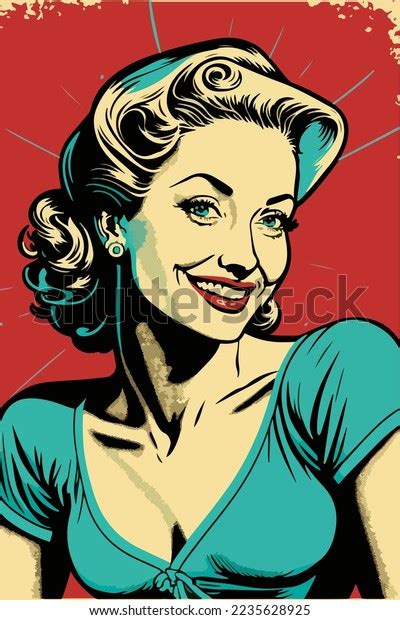 Pop Art Sexy Woman Smiling Retro Stock Vector Royalty Free 2235628925
