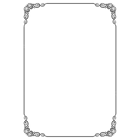 A4 Borda Floral Preta PNG A4 Fronteira Fronteira Papel Imagem PNG E