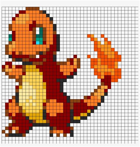 Pokemon Charmander Fuse Bead Perler Pattern Perler Pixel Art Pokemon