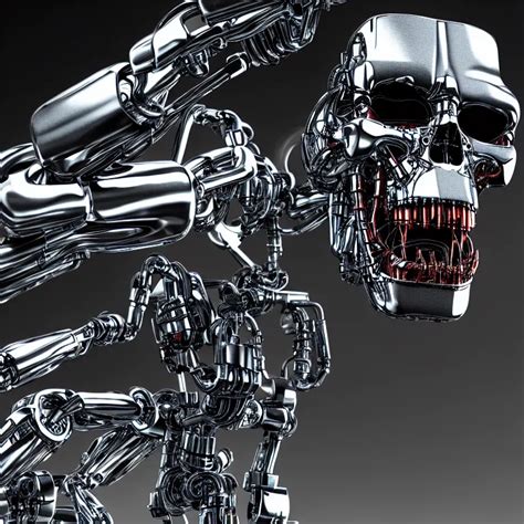 Terminator Endoskeleton With Water Behind It Movie Stable Diffusion