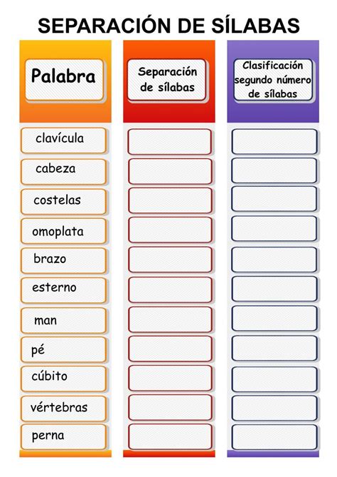 Actividad online de As sílabas para 3º Primaria Puedes hacer los