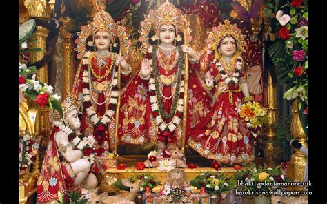 To View Sita Rama Laxman Hanuman Wallpaper Of Bhaktivedanta Manor In