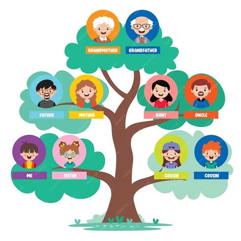 Ilustraci N De Dibujos Animados De Un Rbol Geneal Gico Vector En