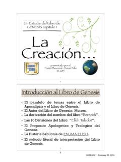 Un Estudio del Libro de GENESIS capitulo 1 La Creación un estudio
