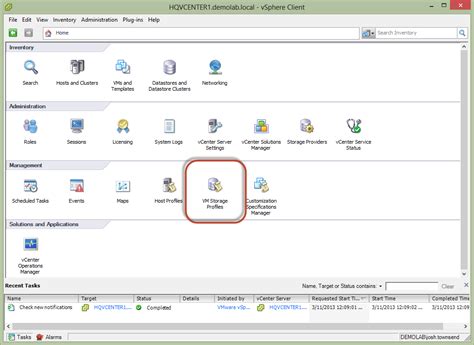 VSphere Client VM Storage Profiles VMtoday