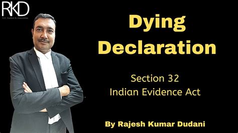 Dying Declaration Section 32 In The Indian Evidence Act 1872 YouTube