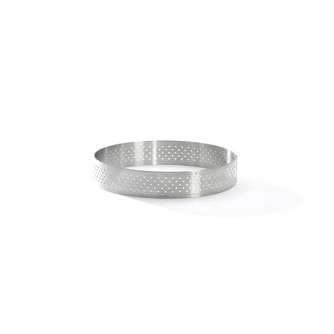 Cercle à tarte rond VALRHONA inox perforé Ht 2 cm acier inox
