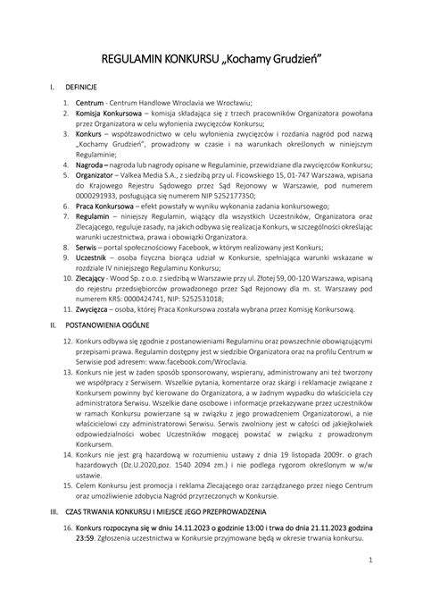 Regulamin Konkursu FB Kalendarz Adwentowy Docx DocDroid