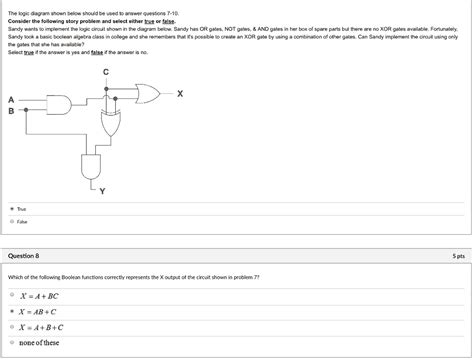 solved the logic diagram shown below should be used to answer questions 7 10 consider the