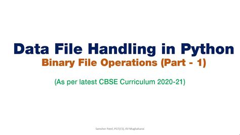 binary file operations in python part 1 data file handling in python youtube
