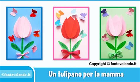 Festa Della Mamma Biglietto Di Auguri Con Tulipano In Rilievo