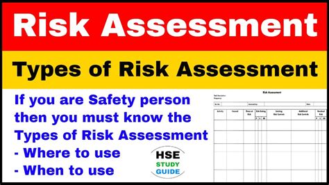 Types Of Risk Assessment Risk Assessment Different Types Of Risk