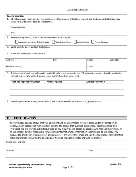Arizona Annual Report Form For The AZPDES Pesticide General Permit