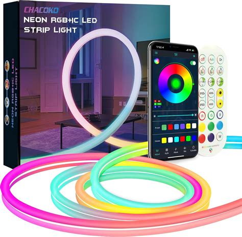 CHACOKO Taśma LED RGB z neonowym światłem IC 84 diody LED metr efekt