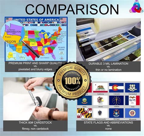 Buy United States Map With State Flags Poster Laminated 14x19 5 In