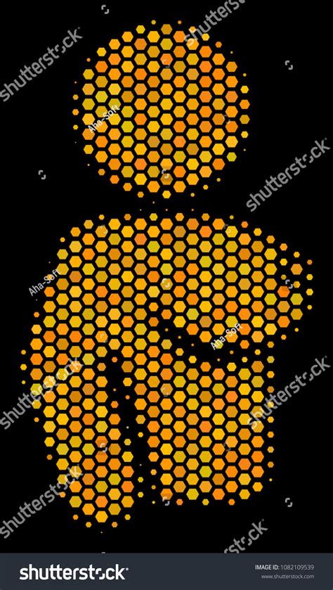 Halftone Hexagonal Naked Woman Icon Bright Stock Vector Royalty Free