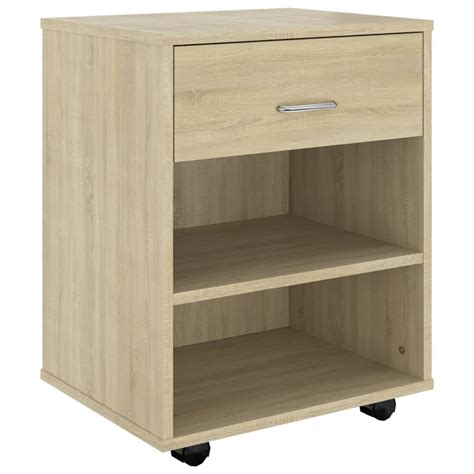 Omarica na kolesih sonoma hrast 46x36x59 cm iverna plošča Wellnetica si
