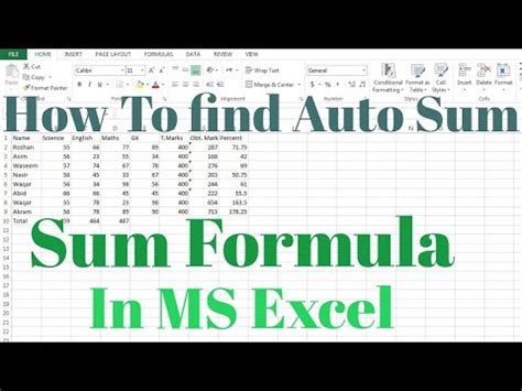 How To Do Sum Formula In Ms Excel Sum Formula In Excel How To Apply