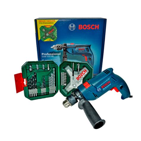 Taladro Percutor GSB 550 Re Set X Line De 34 Piezas Bosch DJJ