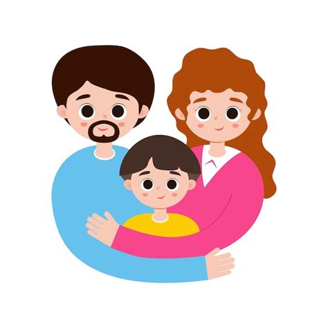 Ilustraci N Vectorial De Mam Y Pap Abrazando A Su Hijo O D A Mundial