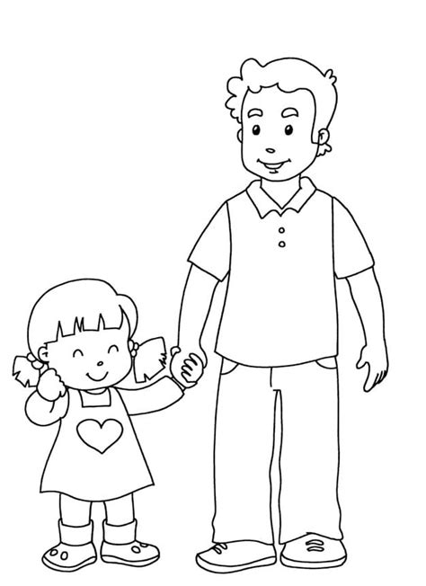 Desenhos De Pai E Filha Para Colorir Pintar E Imprimir Colorironline
