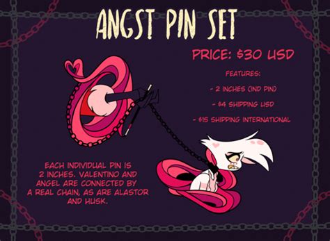 Hazbin Hotel Angst Pin Set Preorder Vanillabrwnsugr S Ko Fi Shop