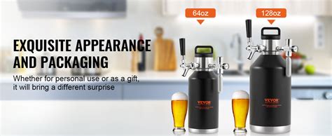 VEVOR Mini Barril de Cerveza Portátil 1 89 L Mini Barril Presión