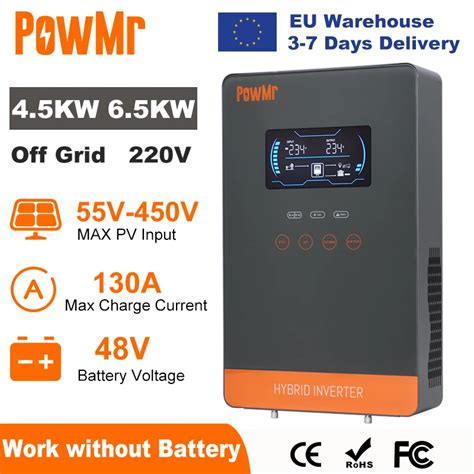 Powmr 4500w 6500w Hybrid Solar Wechsel Richter 24V 48V 230V Netz Unabh