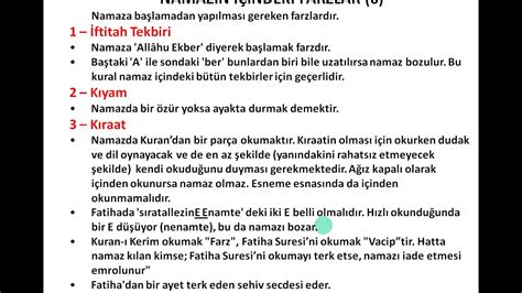 Namazin Ndek Farzlar Youtube