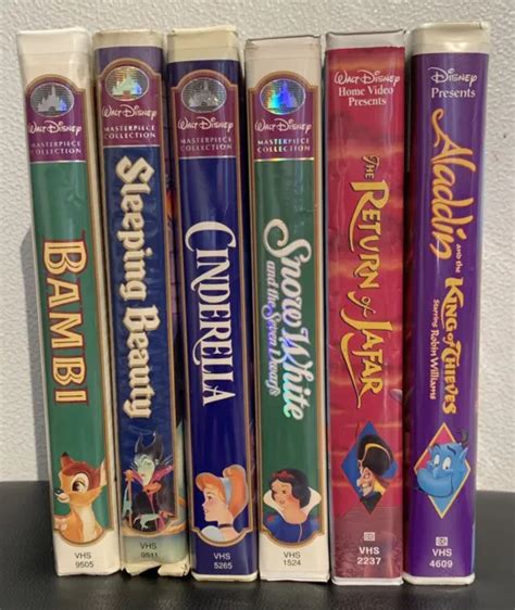 Walt Disney Classics Vhs Lot Bambi Cinderella Snow White Vhs