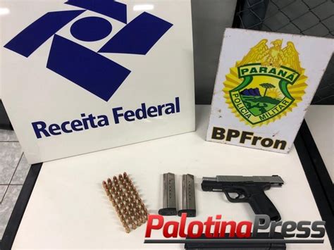 BPFRON E RECEITA FEDERAL APREENDEM ARMA DE FOGO CARREGADORES E