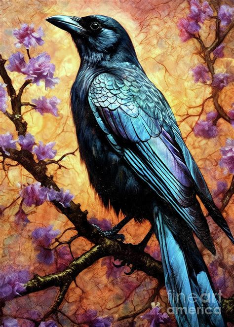 Crow Bird Painting Colors Art Crow Digital Art By Justyna Jaszke