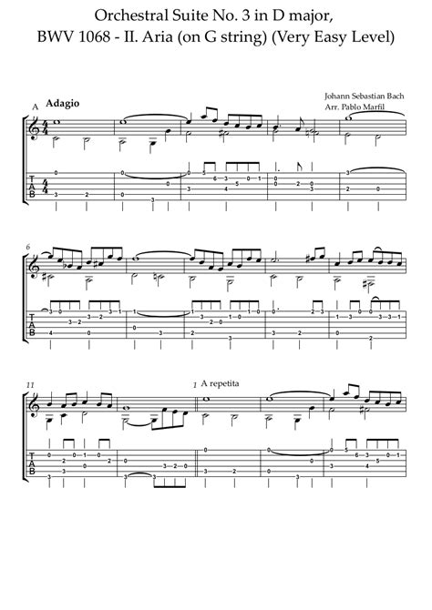 Suite Para Orquesta N 3 En Re Mayor BWV 1068 II Aria Nivel Muy