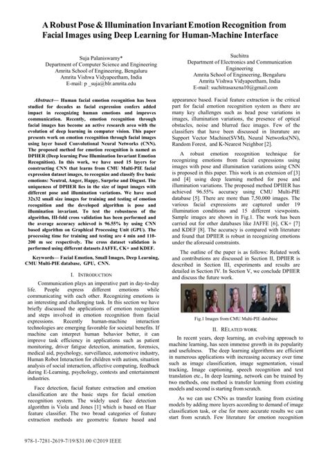 pdf a robust pose and illumination invariant emotion recognition from facial images using deep
