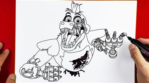 How To Draw Shattered Montgomery Gator Fnaf Five Nights At Freddys Youtube