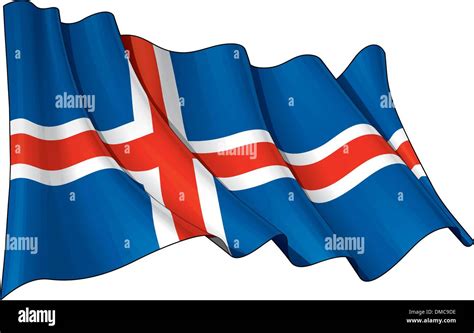 Bandera de islandia volando Imágenes vectoriales de stock Alamy