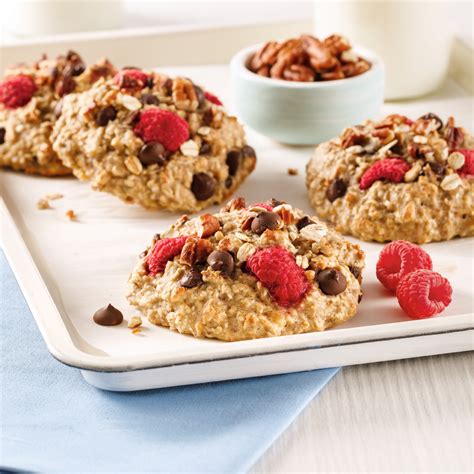 Biscuits déjeuner bananes framboises et chocolat Les recettes de Caty