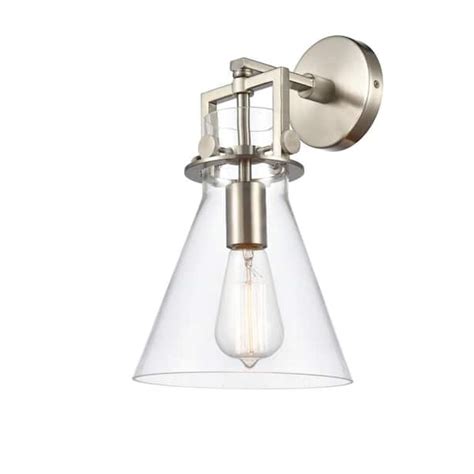 Innovations Newton Cone 1 Light Brushed Satin Nickel Wall Sconce With